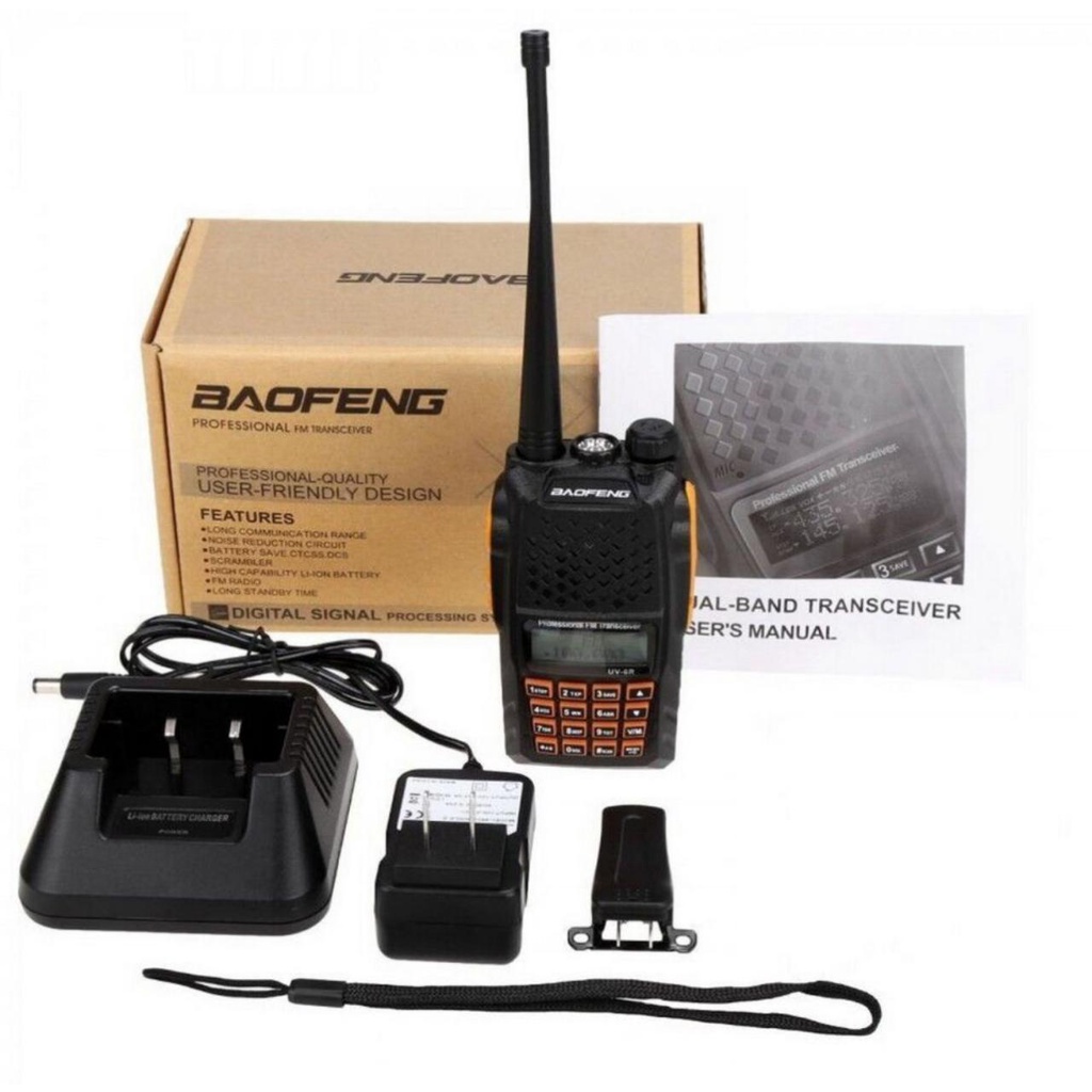 Radio Ht Walk Talk Dual Band Uhf Vhf Fm Baofeng Uv-6r 7w Com Fone ...