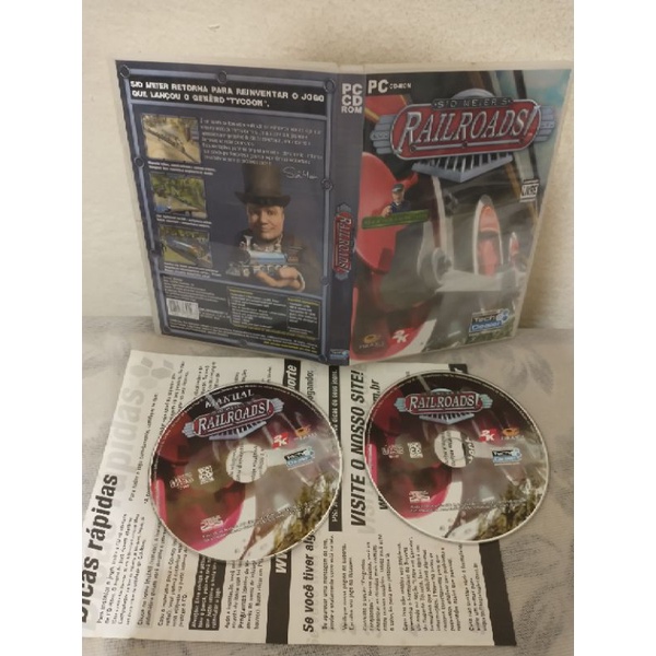 Sid Meiers Railroads jogo físico antigo PC CD original completo ...