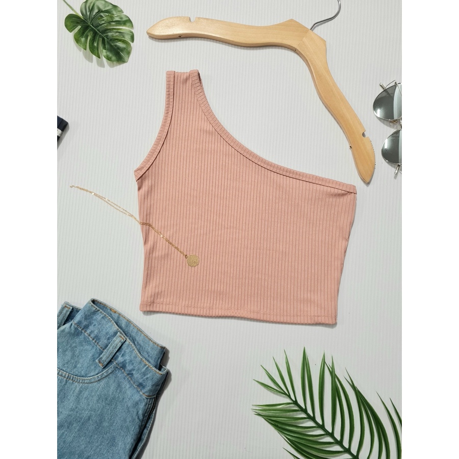 Top Simples sexy ocasional Um ombro | Shopee Brasil