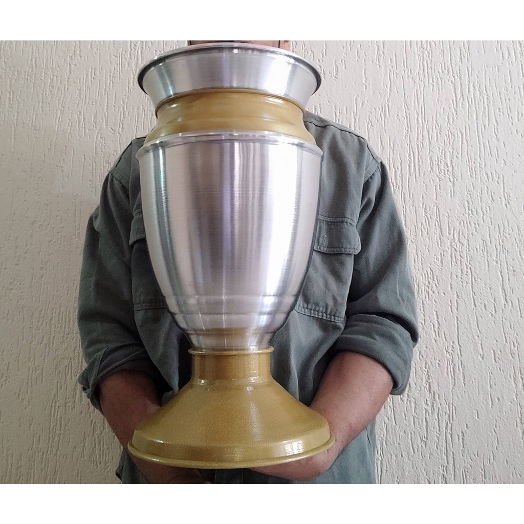 01 Vaso Ornamental Champion Altura 43 Centímetros em Alumínio | Shopee Brasil