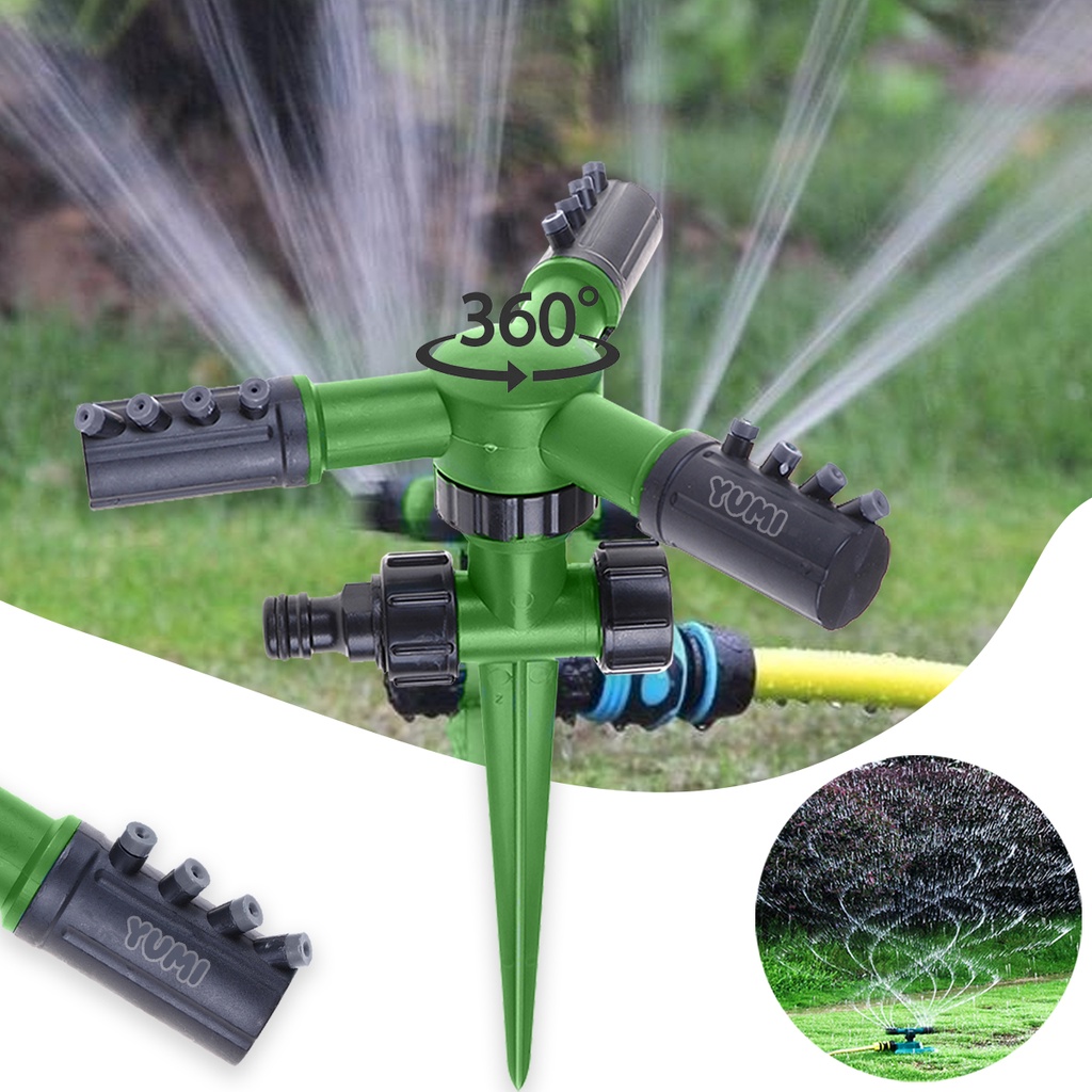 Irrigador 360° Automático Ultra Potente Até 400m² Giratório Com 3 Jatos ...