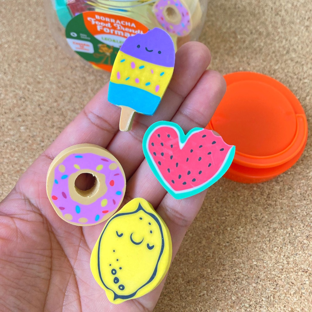 Kit 4 Borracha Fofa Comidinhas Infantil Divertida | Shopee Brasil