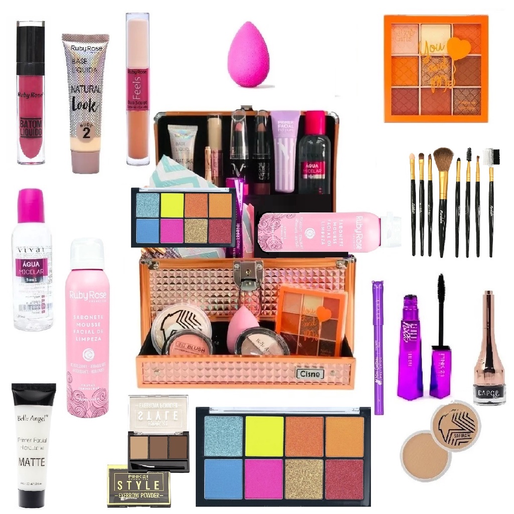 Kit Maquiagem Completa Maleta Ma04 | Shopee Brasil