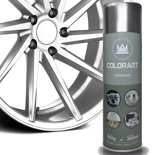Tinta Spray Cromado Brilhante Para Metalicos Colorart 300ml | Shopee Brasil