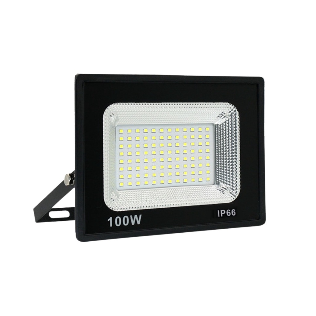 Refletor LED 100W Holofote fachada SMD bivolt Prova Dágua IP66 Branco Frio 6500K - Faz a Boa!
