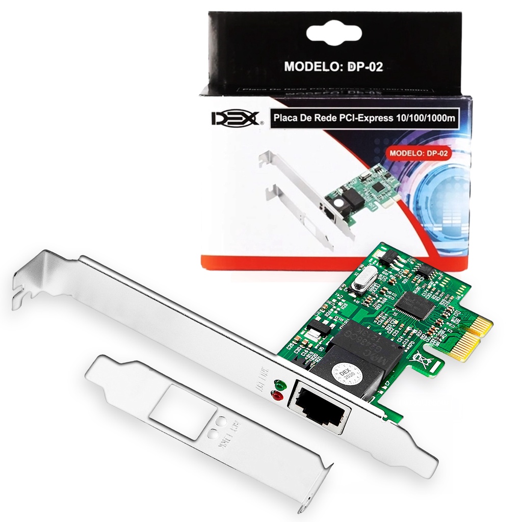 Placa De Rede Gigabit Pci-express Pcie X1 10/100/1000 Mb/s Rj45 | Shopee Brasil
