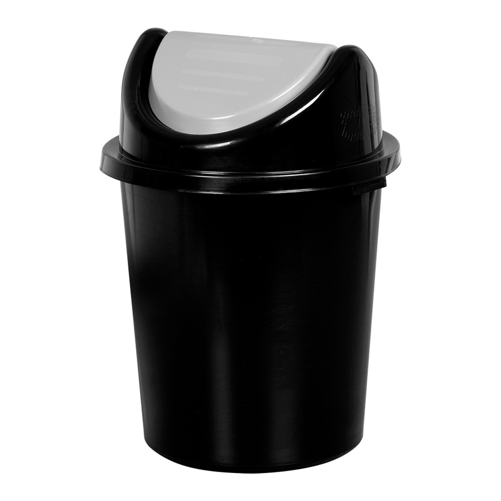 Lixeira Fechada Preto com Tampa Basculante 27 Litros Plasnew | Shopee ...