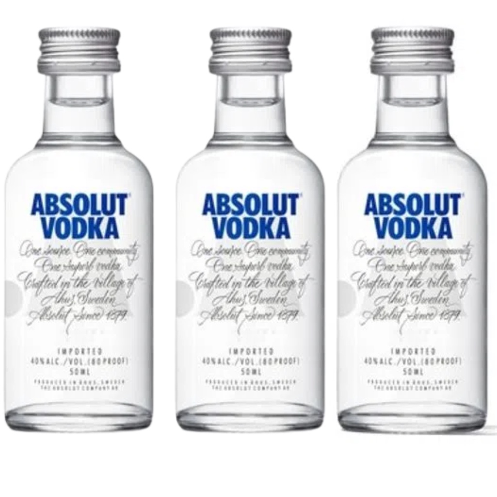Kit 3 Vodka Absolut Miniatura Sabor Natural 50ml | Shopee Brasil