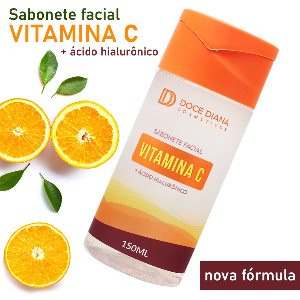 Sabonete facial Vitamina C e Ácido Hialurônico - Doce Diana | Shopee Brasil