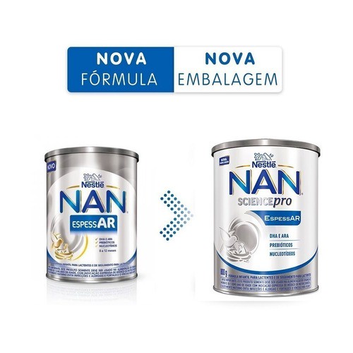 Fórmula infantil em pó Nestlé Nan EspessAR em lata 800g | Shopee Brasil