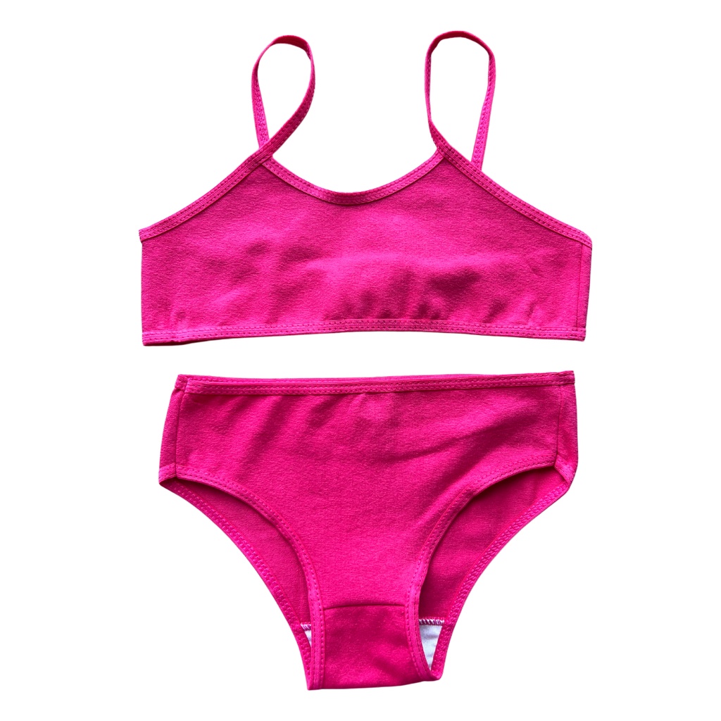 Conjunto Sem Bojo Infantil Juvenil Liso E Estampado no Algodão Marca ...