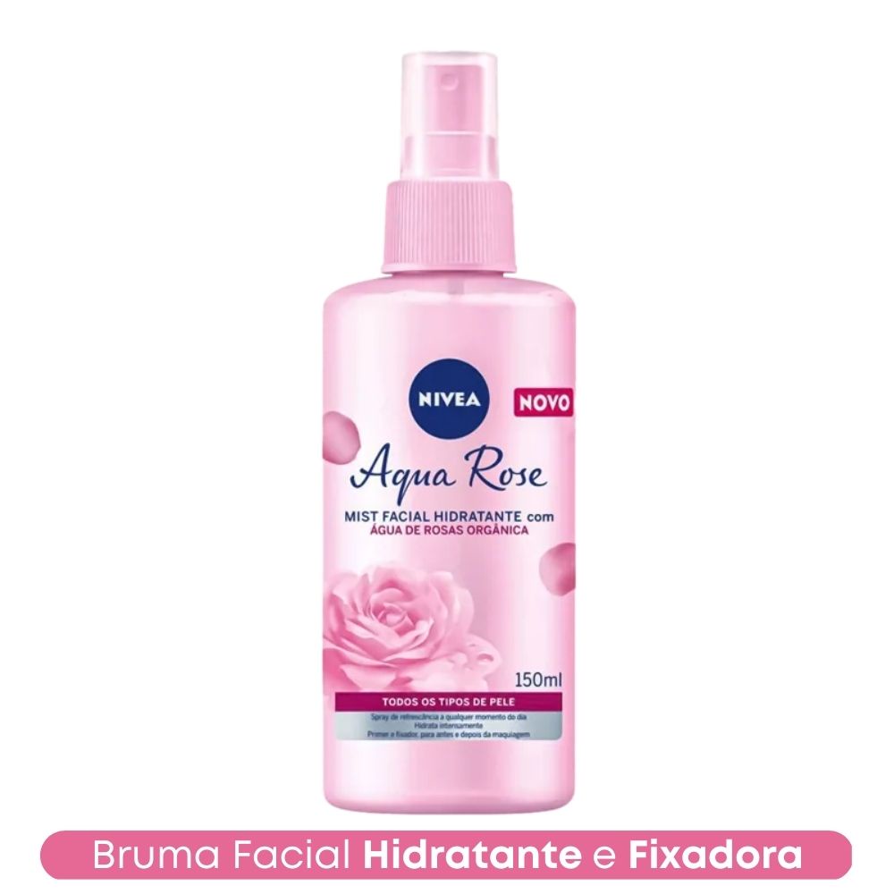 Bruma Hidratante Facial Nivea 150ml (Mist Aqua Rose - Hidrata a Pele e ...