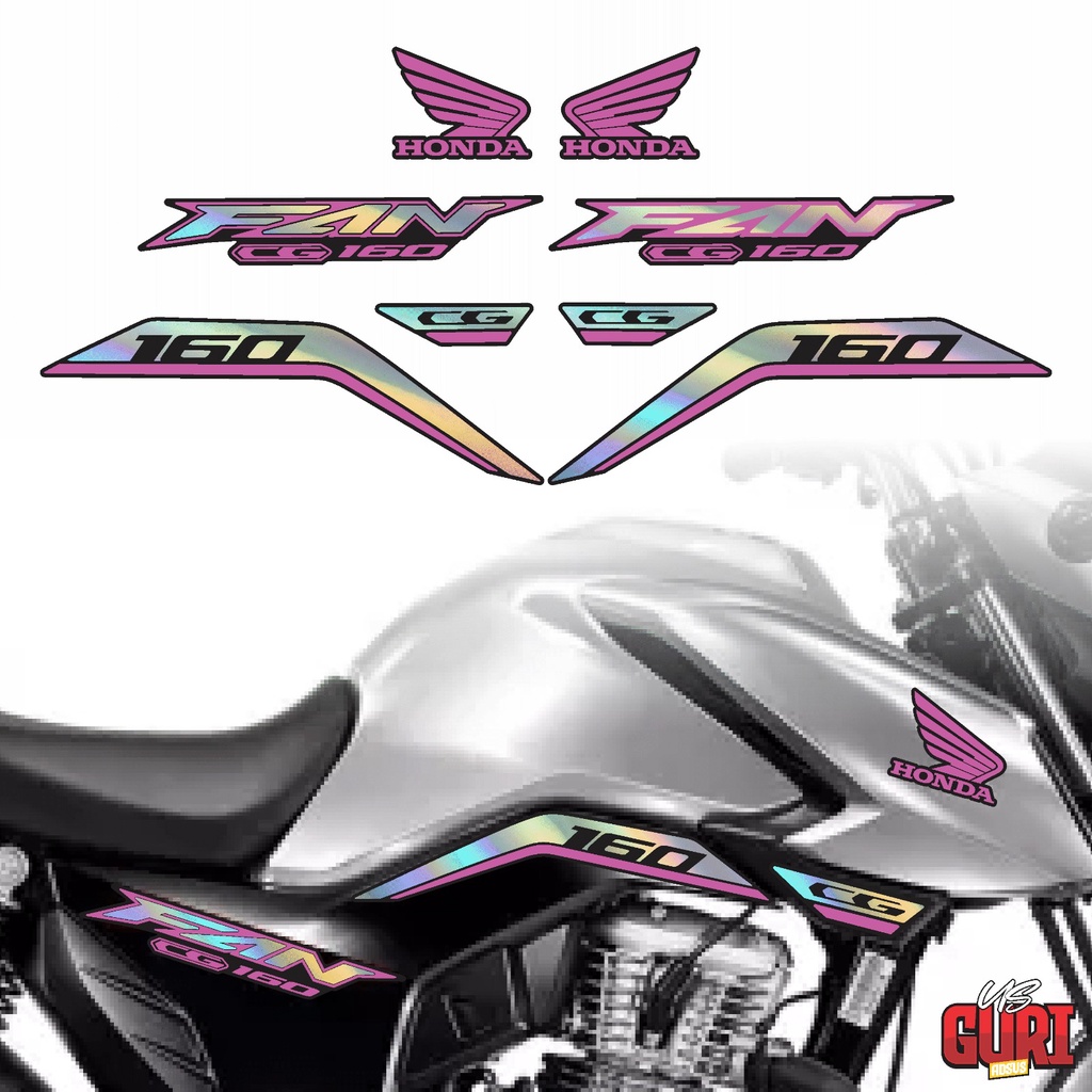 Kit Adesivos Holografico Fan 160 2022 2023 *DIVERSAS CORES* | Shopee Brasil