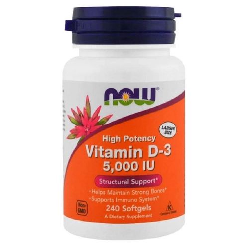Suplemento Em Cápsulas Now Foods Vitamina D-3 5,000 Iu Sabor Neutro Em Pote 240 Un | Shopee Brasil