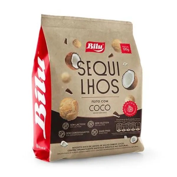 Biscoito Sequilhos sabor coco 120g Bilu | Shopee Brasil