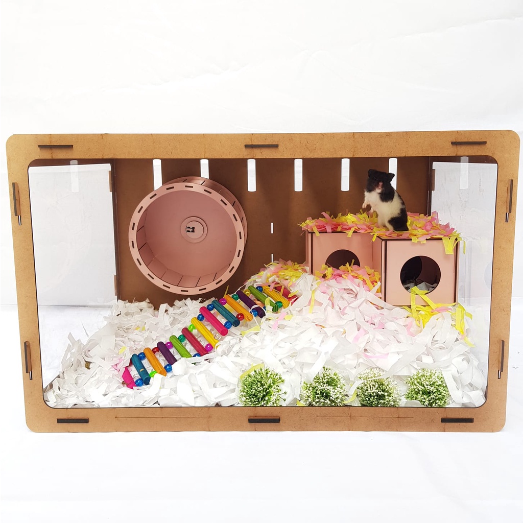 Gaiola de ramister hamster para roedores grande barata mdf | Shopee Brasil