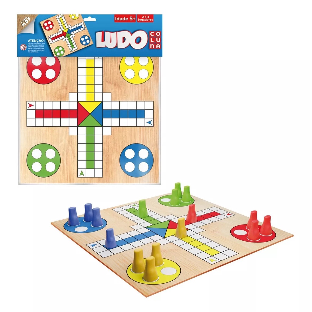 jogo Ludo Tabuleiro Em Madeira Mdf + 1 Dado E 16 Pinos - gala | Shopee ...