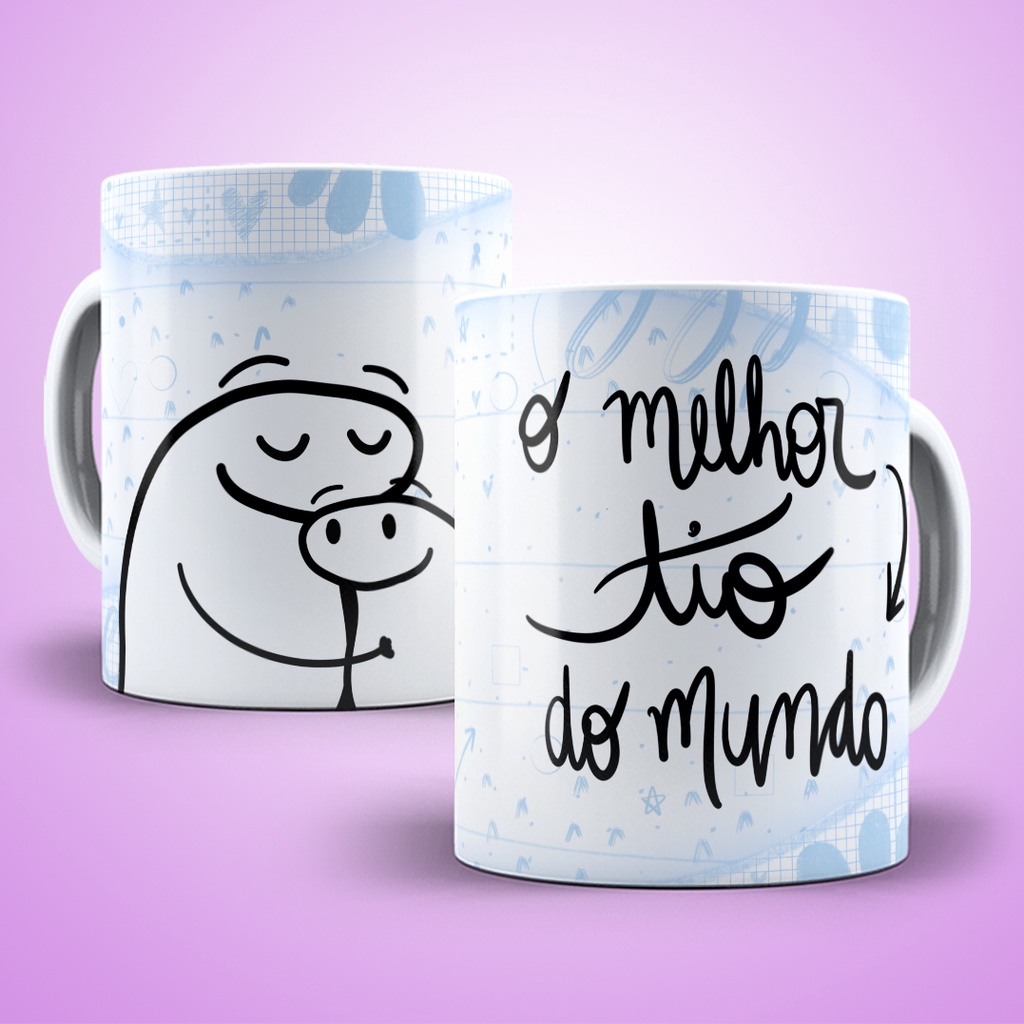 Caneca Porcelana De Tio Flork Meme - O melhor Tio Do Mundo | Shopee Brasil