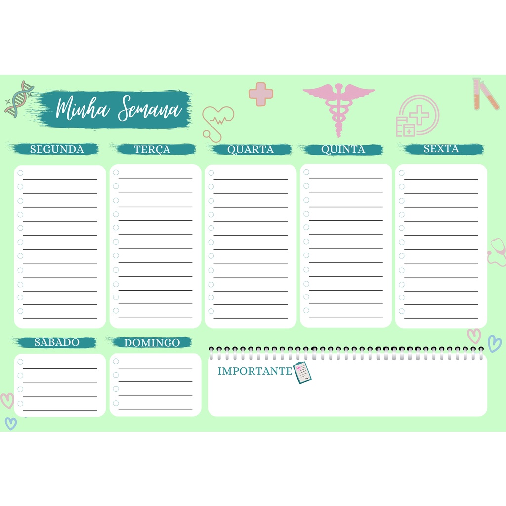 Planner Semanal Lindos Tamanho A5 (14x20) | Shopee Brasil