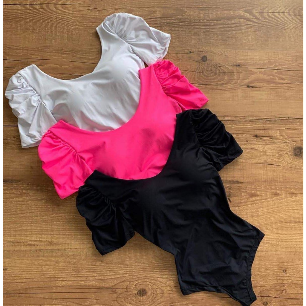 Body Blusa Feminino Manga Princesa Bufante Alfaiataria em Suplex ...