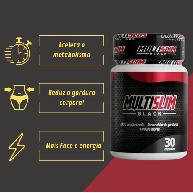 Multi Slim Black Emagrecedor 30 Caps | Shopee Brasil