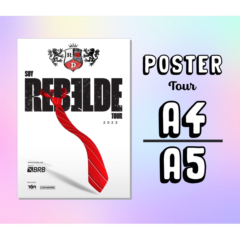 Poster RBD - Soy Rebelde Tour - A4 e A5 - Alta Qualidade 4K | Shopee Brasil