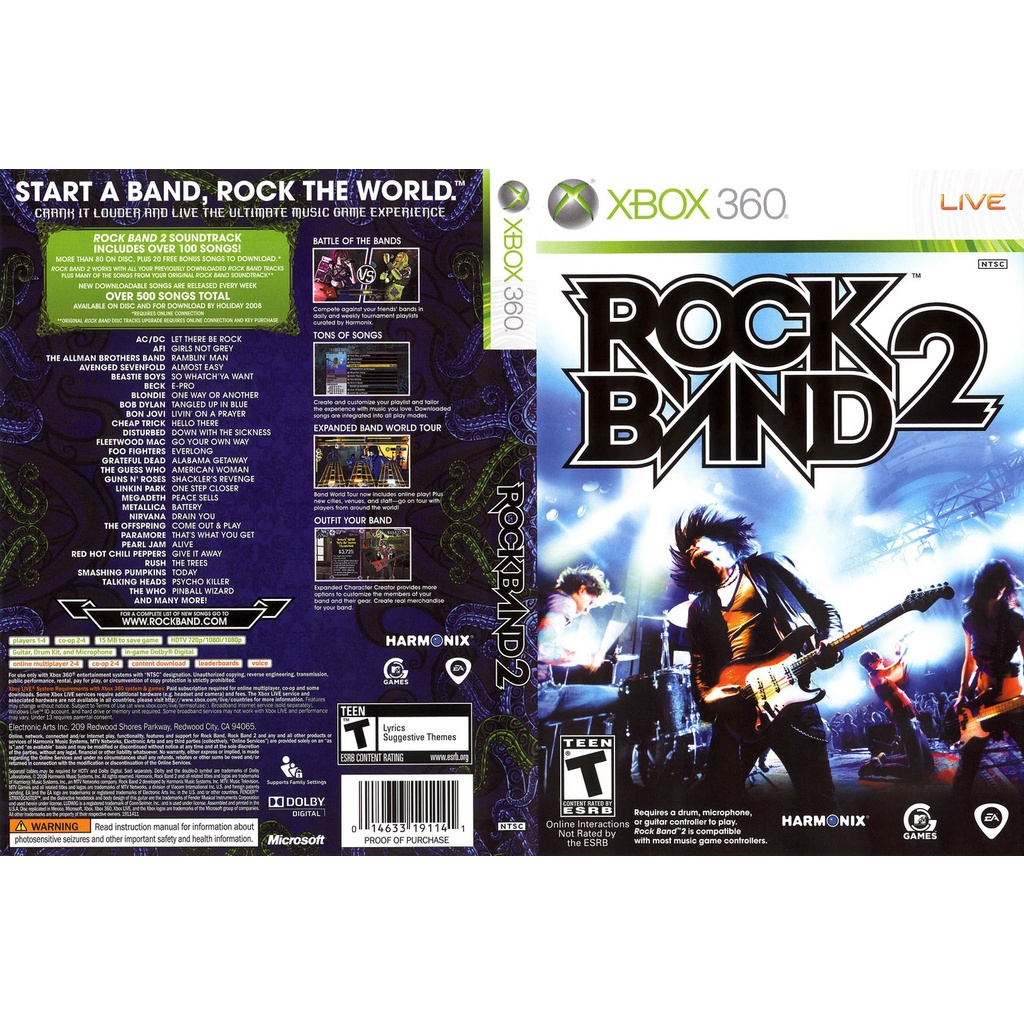 Rock Band 2 P/ XBOX360 (LTU/LT/JTAG/RGH) | Shopee Brasil