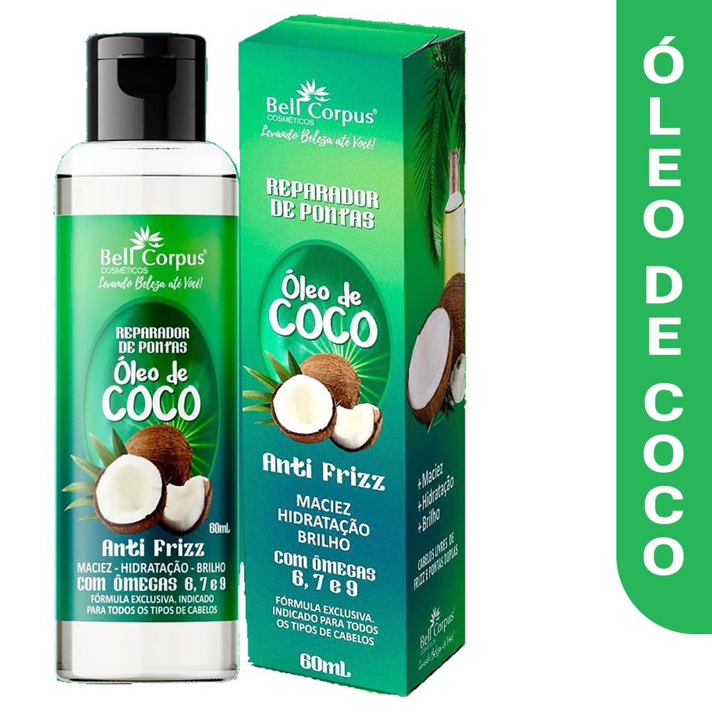 Óleo De Coco Bell Corpus - 60ML - Reparador De Pontas | Shopee Brasil