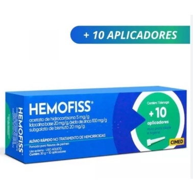 Hemofiss pomada 30g +10 aplicadores para hemorroida | Shopee Brasil