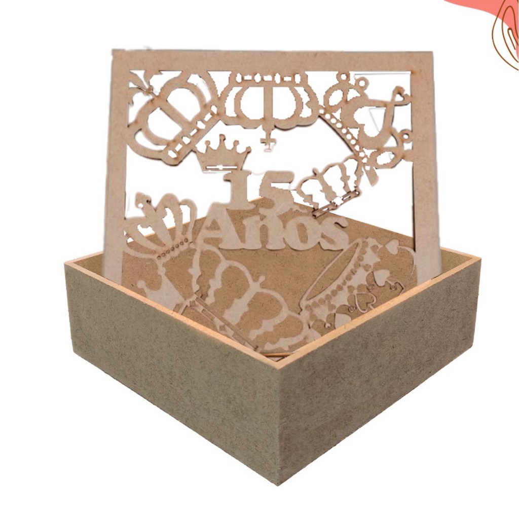 Caixa em MDF 15 Anos Decoração Lembrança Festa 15x15x5 | Shopee Brasil