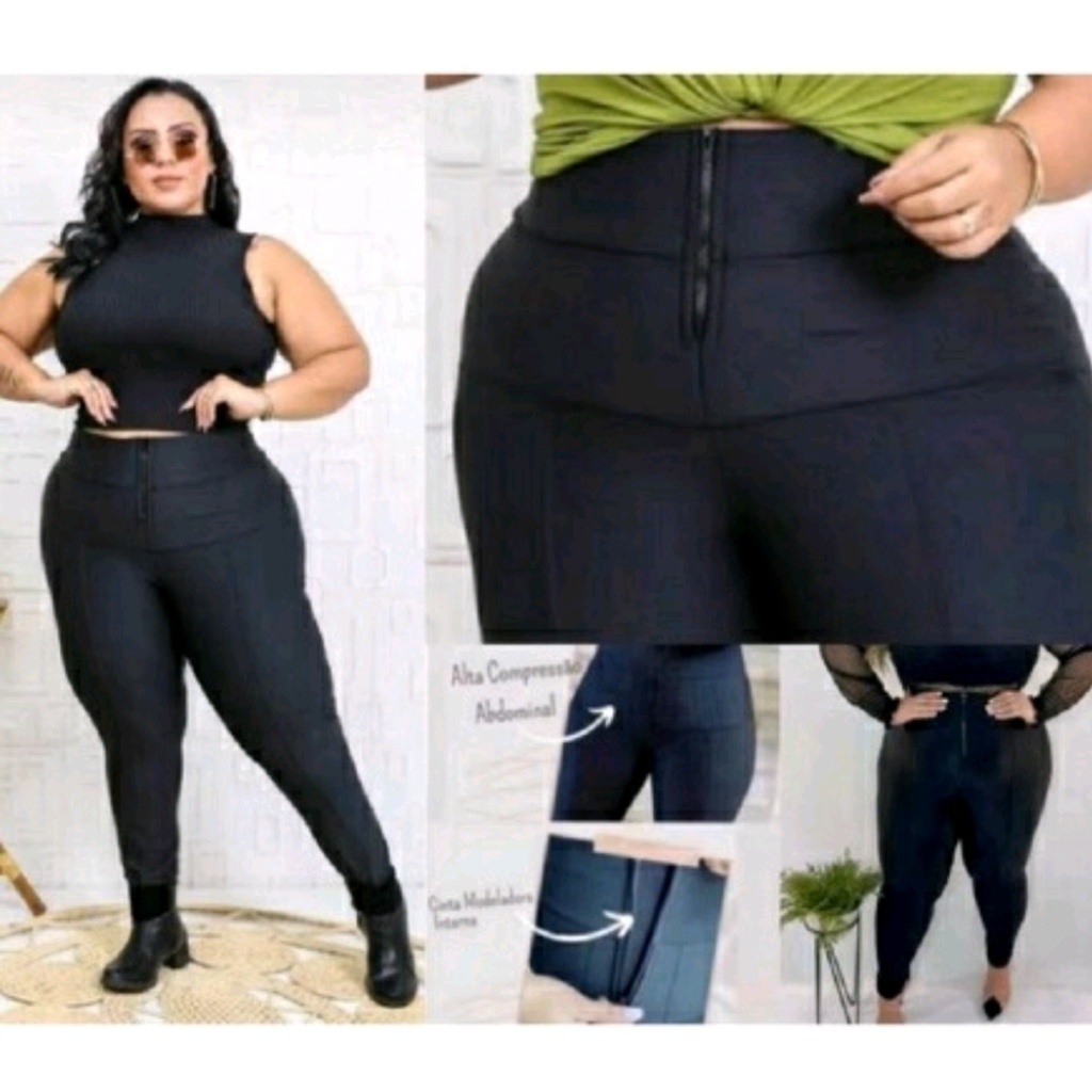 Calça Legging Suplex Power Calca Leg Lipo Plus Size | Shopee Brasil