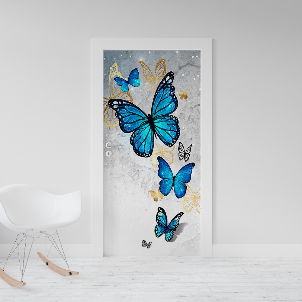 Adesivo De Porta Decorativo Borboleta 0108 | Shopee Brasil