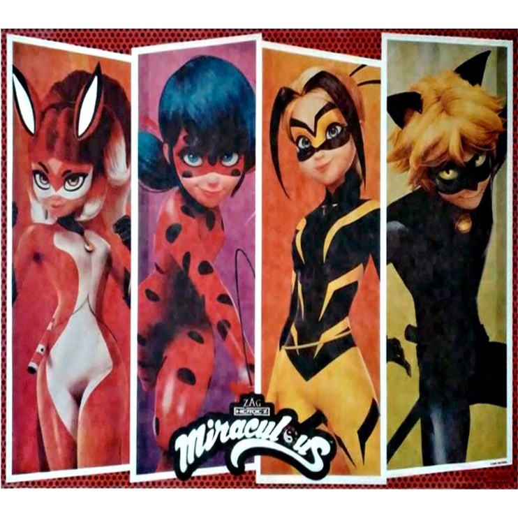 Tnt Painel Miraculous Ladybug 1,00m X 1,40m.Tipo Tecido, Para Festa ...