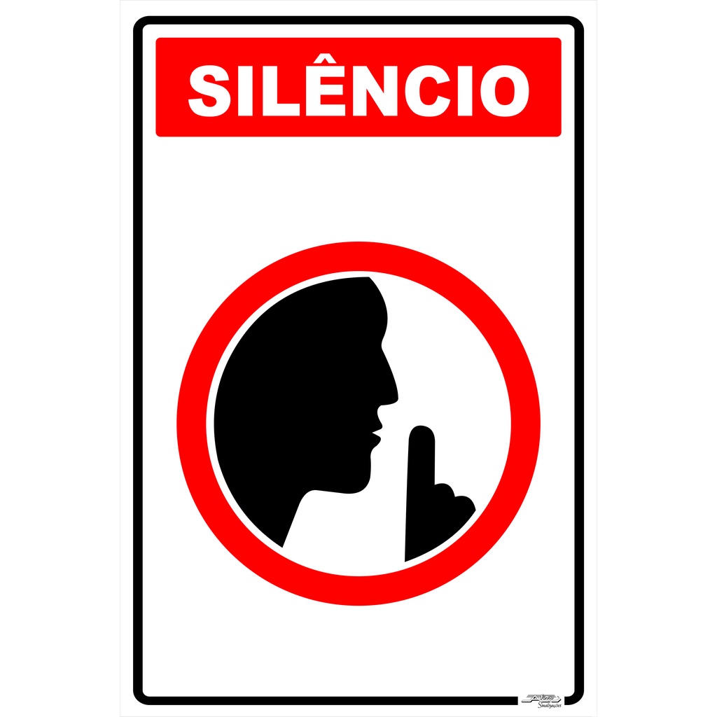 Placa De Sinalização | Silêncio Por Favor | 15x20 | Shopee Brasil