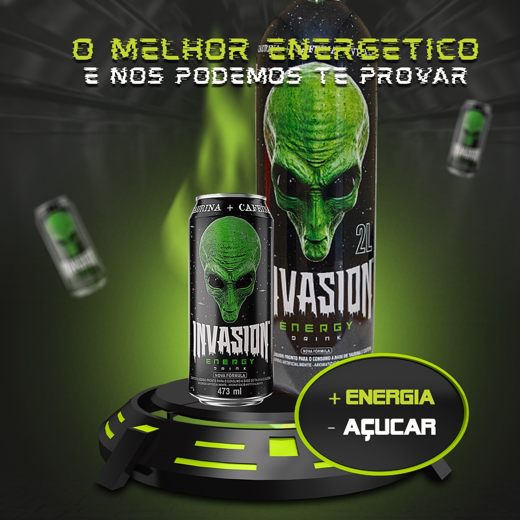 O Melhor Energético Premium Lançamento Invasion Energy Drink | Shopee ...