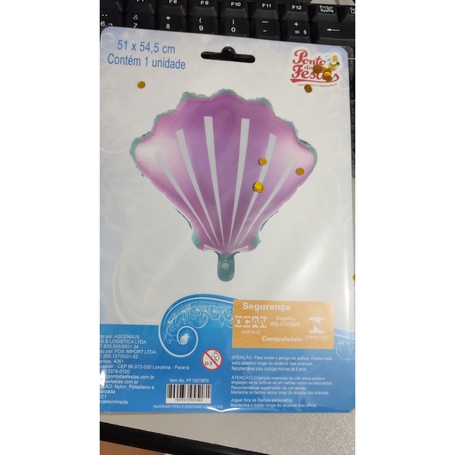 kit 2 Balões Metalizado concha festa sereia / fundo do mar 18 polegadas 2 unidades | Shopee Brasil