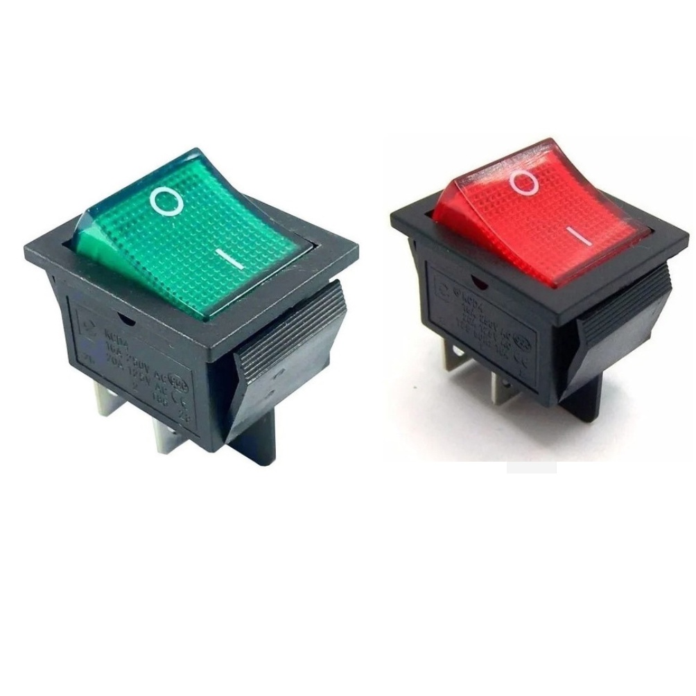 Interruptor Chave tic tac Liga/desliga Vermelho ou Verde Com Luz 15A ...
