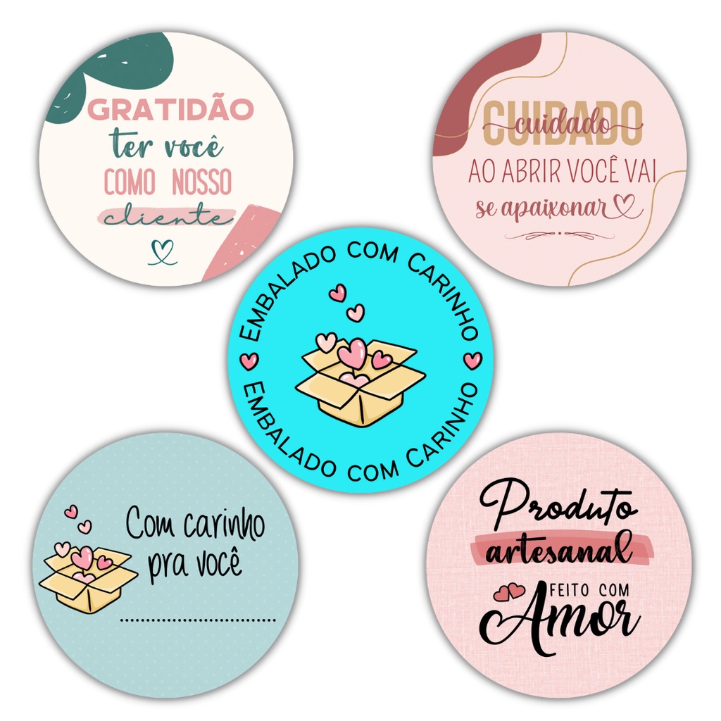 Adesivo de Agradecimento ao Cliente Tag Etiqueta Adesiva 100un 3,5cm x 3,5cm | Shopee Brasil