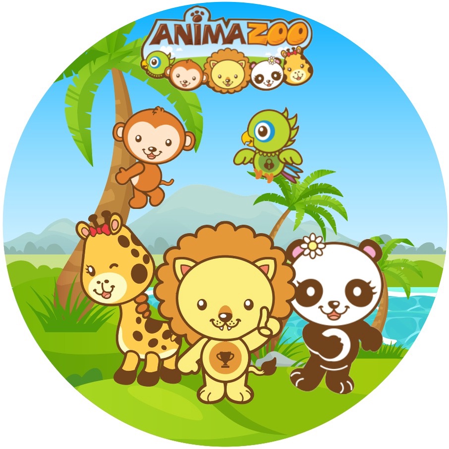 Painel de Festa Redondo Sublimado Em Tecido Tema Animazoo | Shopee Brasil