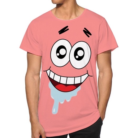 Camiseta Desenho Bob Esponja Personagem Patrick Estrela Babando Novo ...