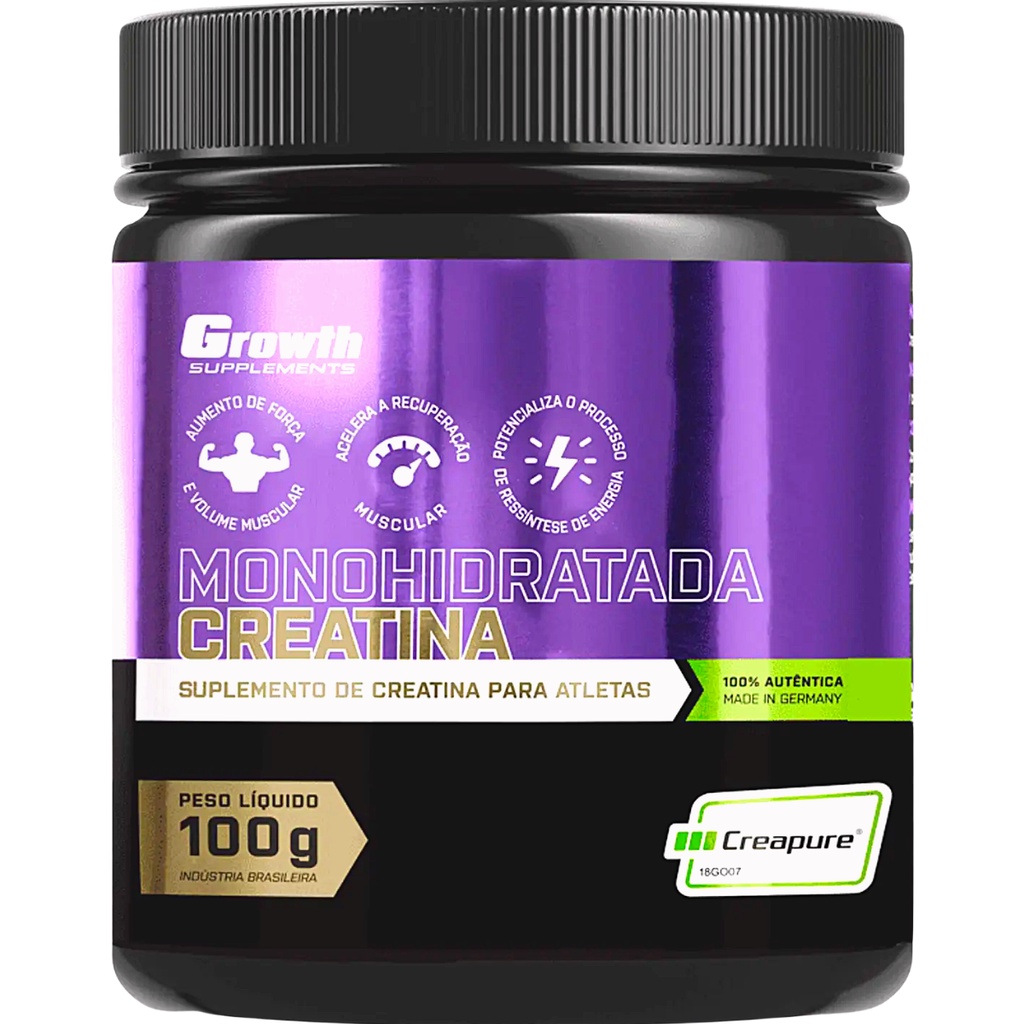 Pote 100g Creapure Monohidratada Growth Creatina | Shopee Brasil
