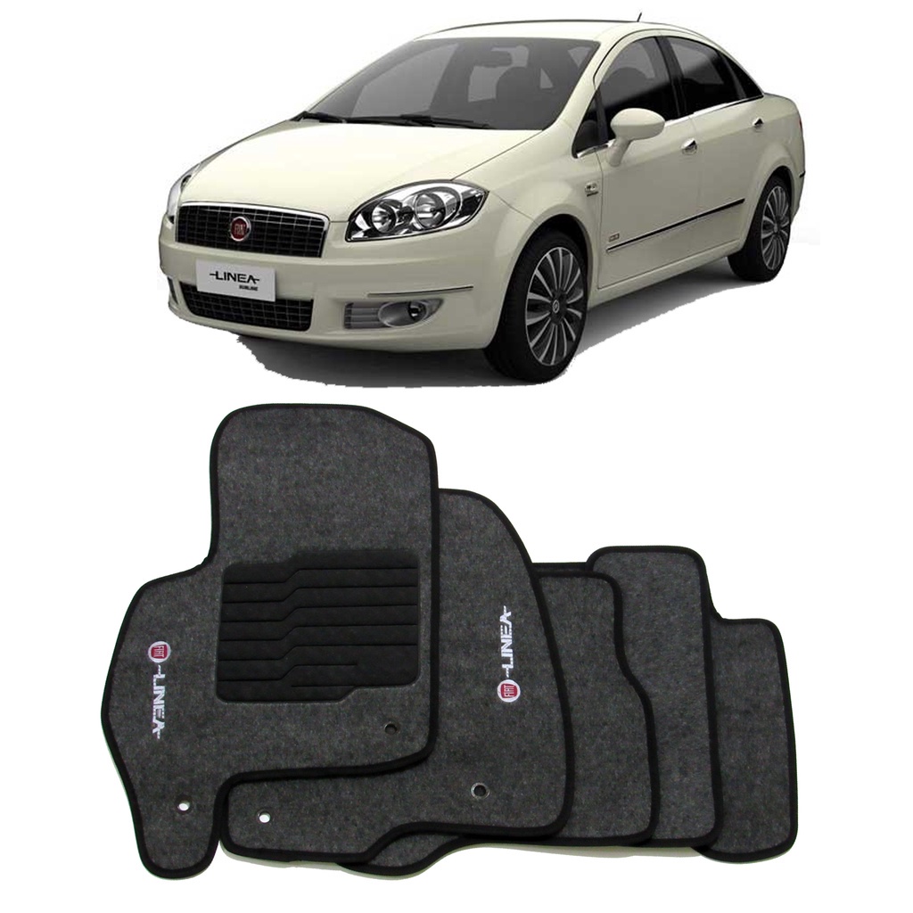 Tapete Carpete Fiat Línea 2008 2009 2010 2011 2012 2013 2014 2015 2016 Grafite | Shopee Brasil