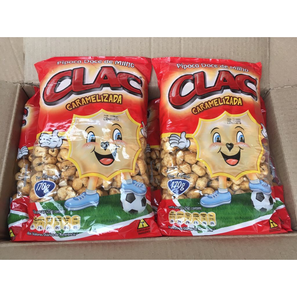 Pipocas clac - Caramelizada - 5x170g | Shopee Brasil