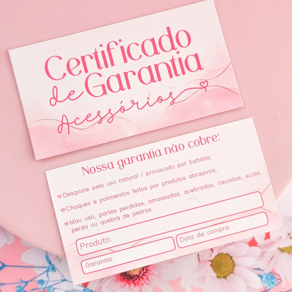 Certificado de garantia para acessórios-50 unidades | Shopee Brasil