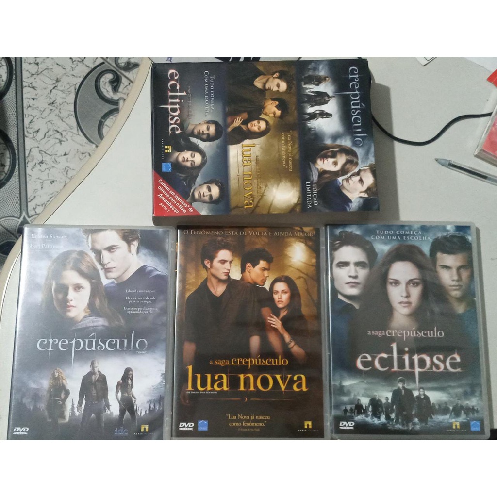 Box com 3 dvds -Saga Crepúsculo: Crepúsculo / Lua Nova / Eclipse ...