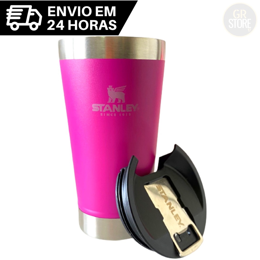 Copo Térmico Stanley Rosa 17 Horas Gelado 473ml Pronta Entrega | Shopee ...