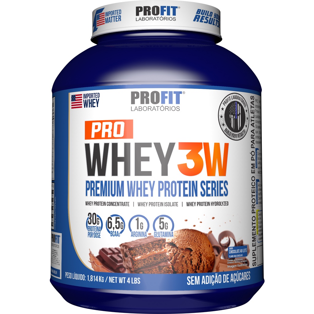 Whey Protein Pro Whey 3w Pote 1,8Kg - Profit Labs | Shopee Brasil