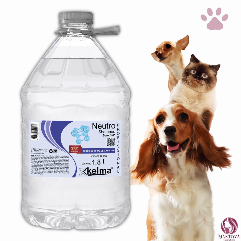 Shampoo Neutro 4,8 Litros Kelma para Pet Shop | Shopee Brasil