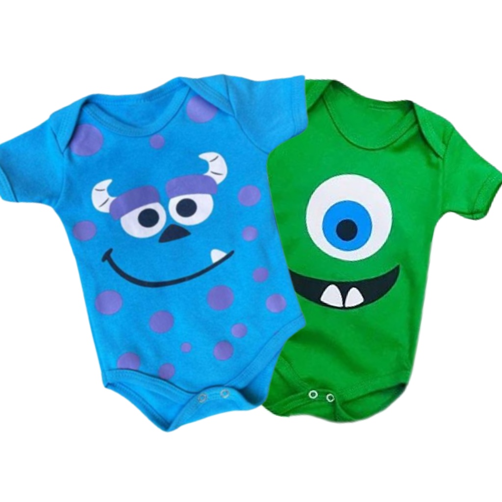 Body Temático Bebê - Fantasia Mesversário - Sulley e Mike Monstros SA ...