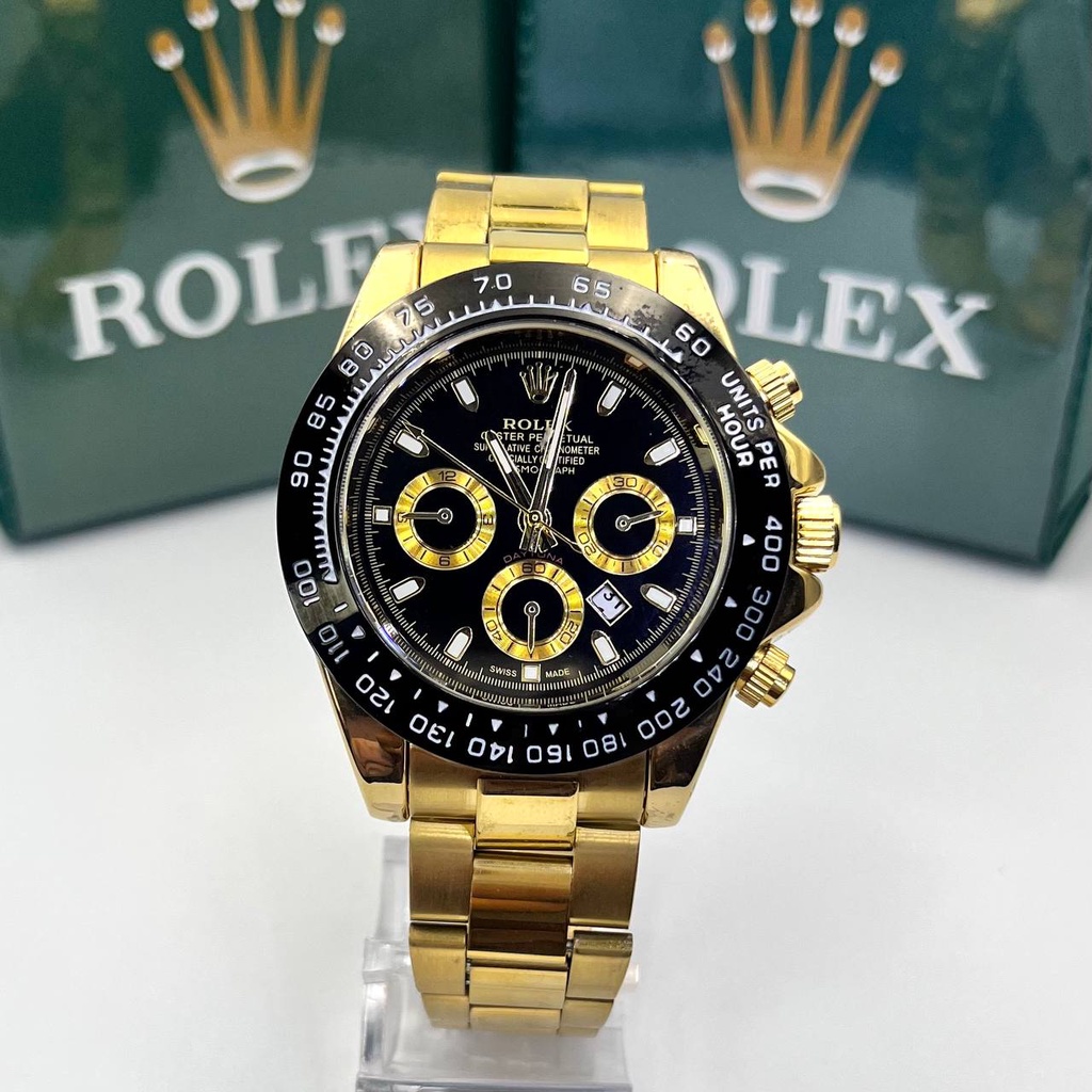 Relógio masculino Rolex Daytona Dourado linha Gold c/ caixa premium ...
